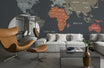 Modern World Map Mural Wallpaper | Ever Wallpaper – Everwallpaper