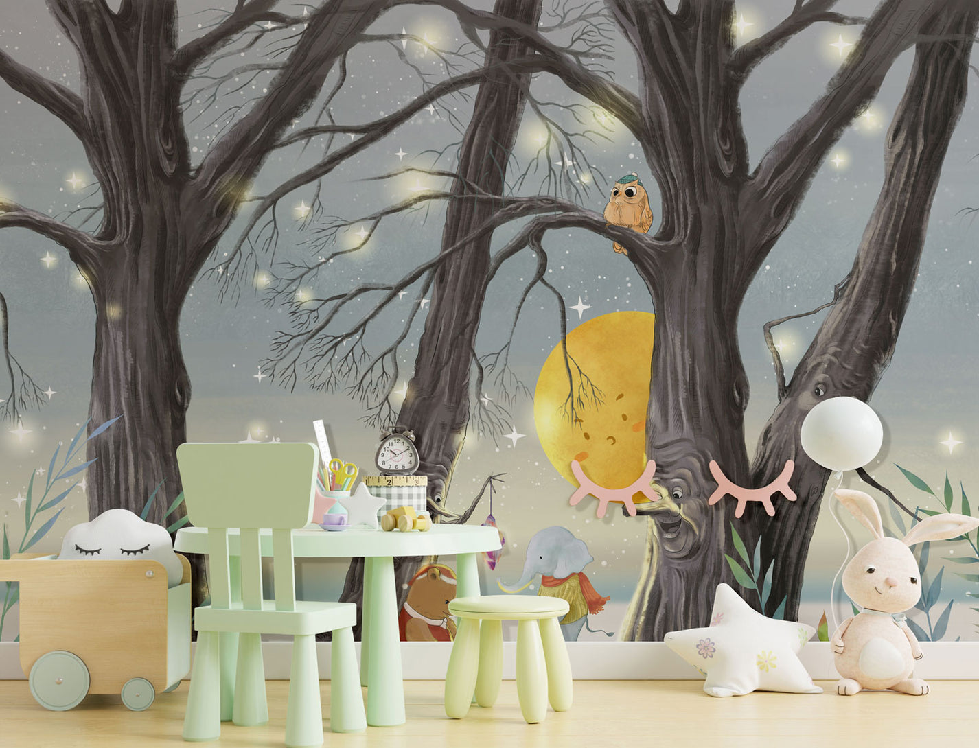 Fairy Tale Forest Nightscape Wallpaper | Ever Wallpaper – Everwallpaper