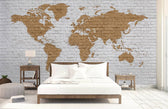 World Map Brick Wall Wallpaper | Ever Wallpaper