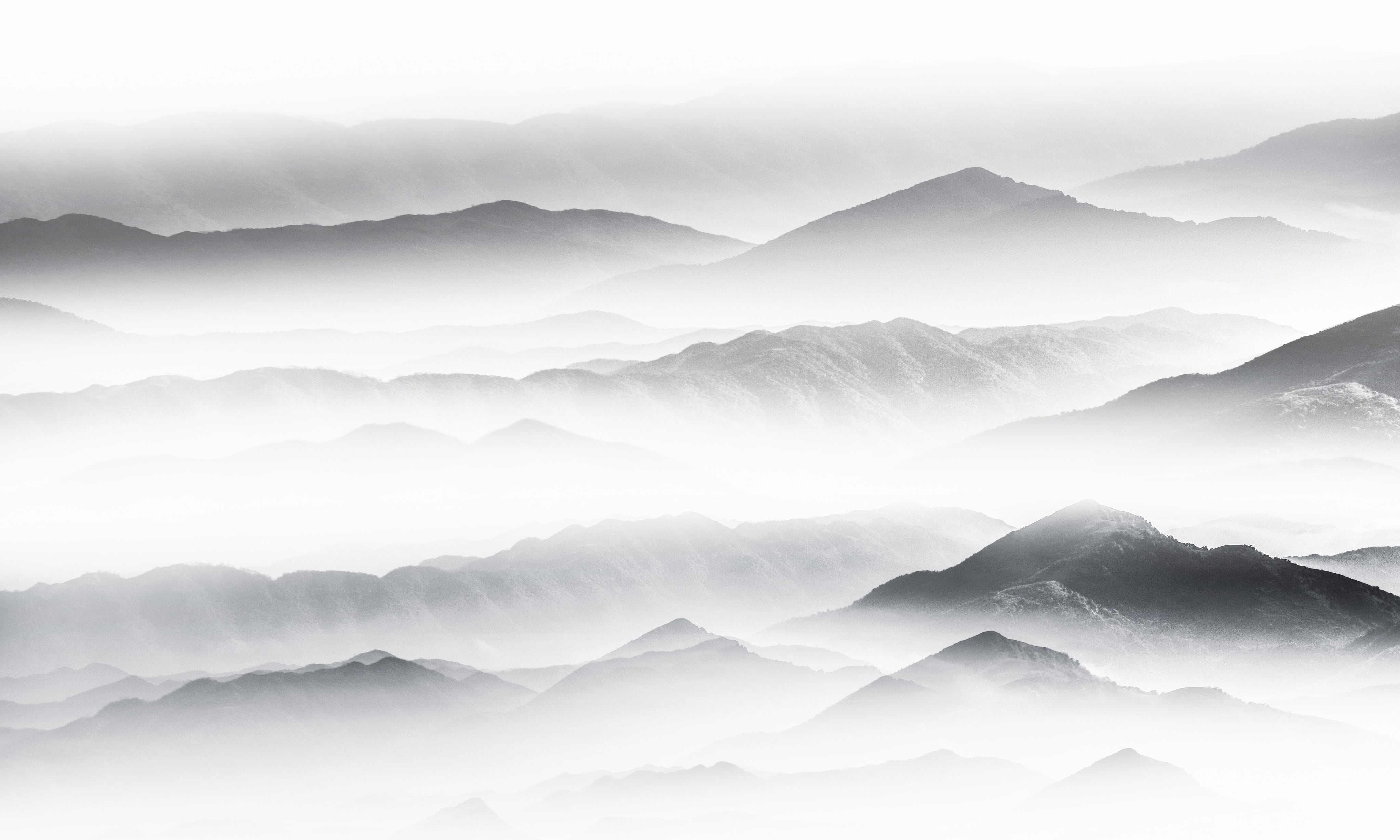 Gray Misty Mountain Landscape Wall Mural | Ever Wallpaper – Everwallpaper