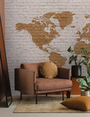 World Map Brick Wall Wallpaper | Ever Wallpaper