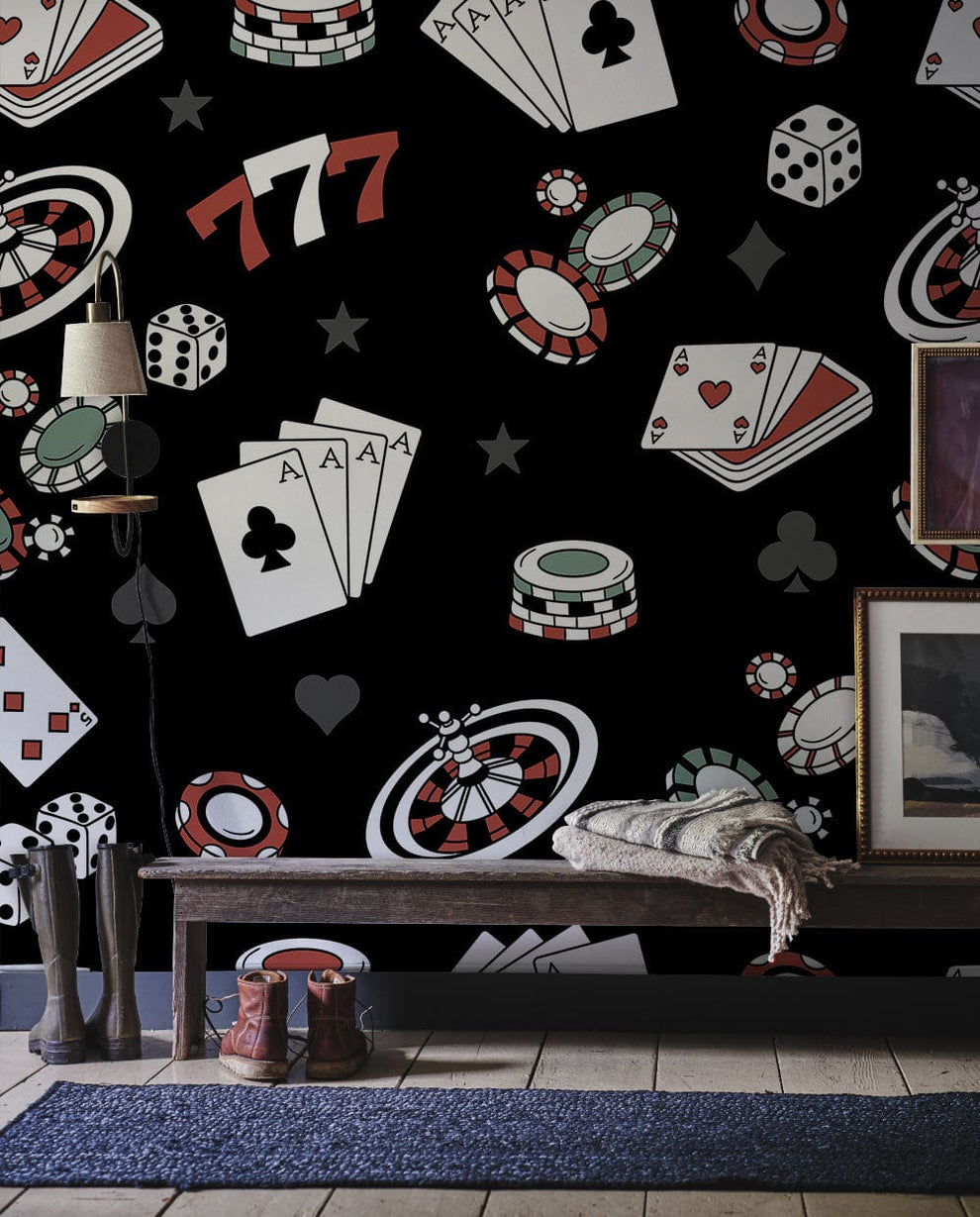 Vibrant Casino Game Room Mural Wallpaper | Ever Wallpaper – Everwallpaper
