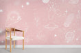 Pink Celestial Space Illustrated Mural Wallpaper | Ever Wallpaper