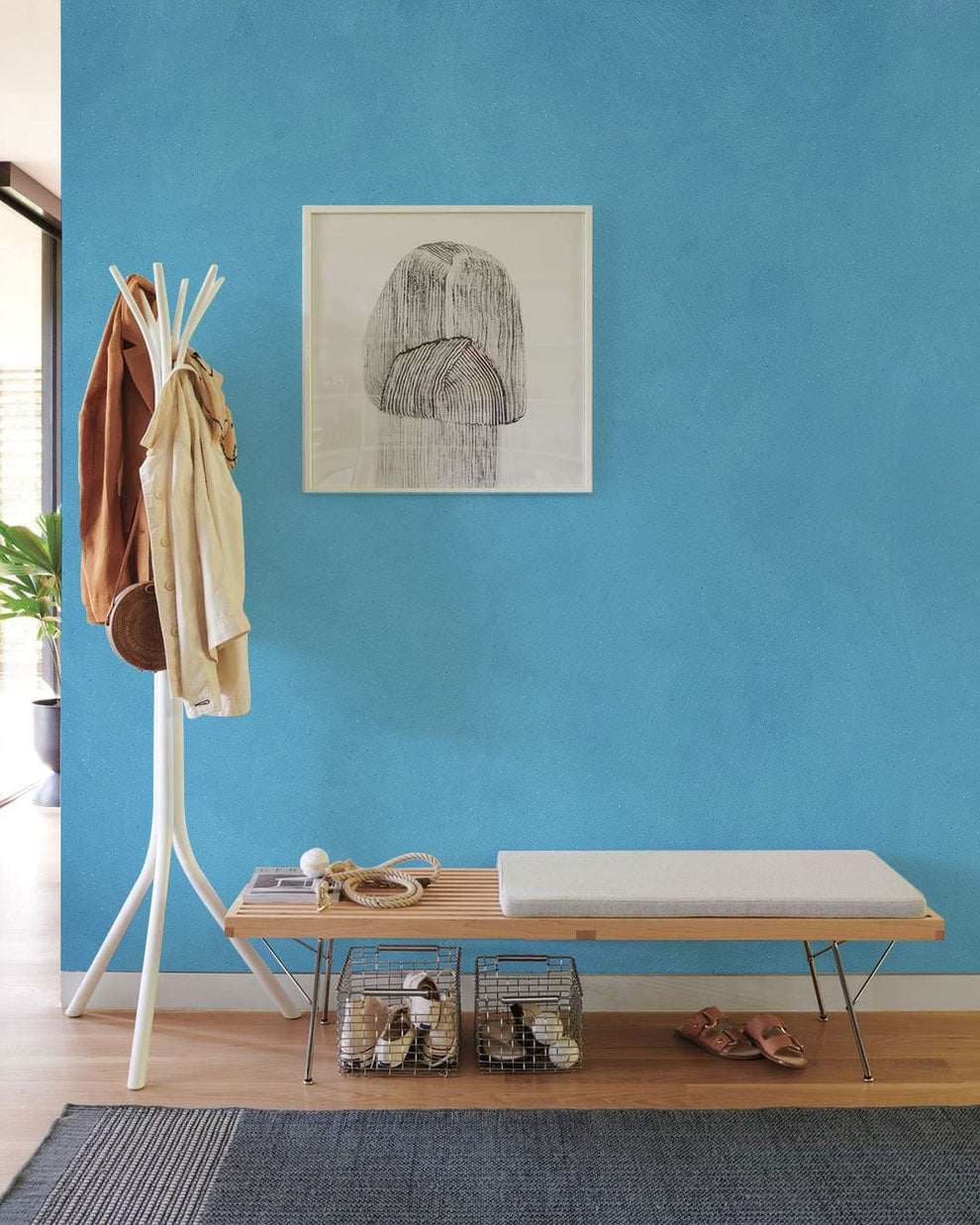 Modern Sky Blue Texture Mural Wallpaper | Ever Wallpaper – Everwallpaper