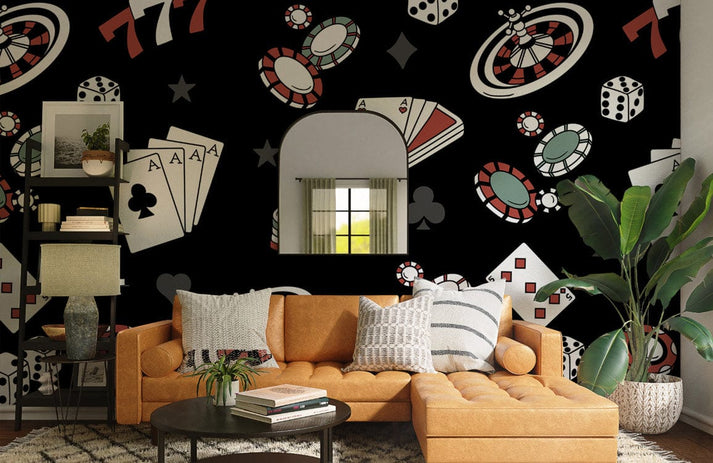 Vibrant Casino Game Room Mural Wallpaper | Ever Wallpaper – Everwallpaper