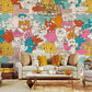 Colorful Whimsical Animal Cartoon Mural Wallpaper | Ever Wallpaper
