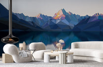 Modern Abstract Geometric Mountain Mural Wallpaper | Ever Wallpaper ...