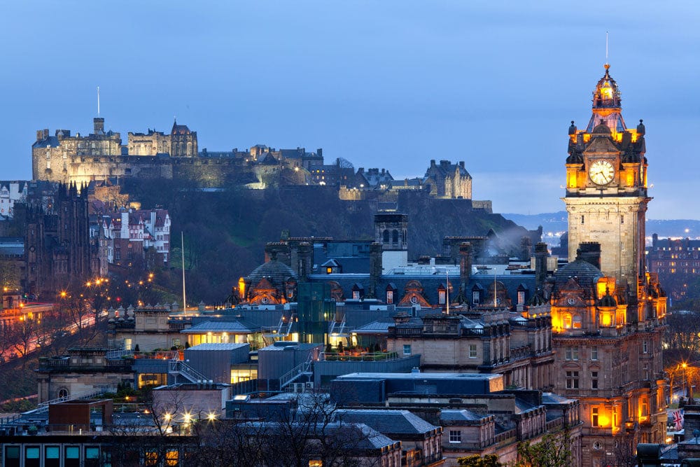 Vintage Edinburgh Castle Cityscape Mural Wallpaper | Ever Wallpaper ...