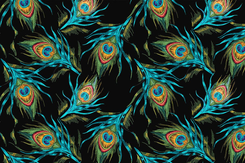 Peacock Feather Teal Gold Mural Wallpaper | Ever Wallpaper – Everwallpaper