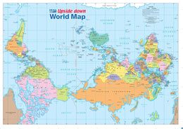Upside Down World Map Mural Wallpaper | Ever Wallpaper