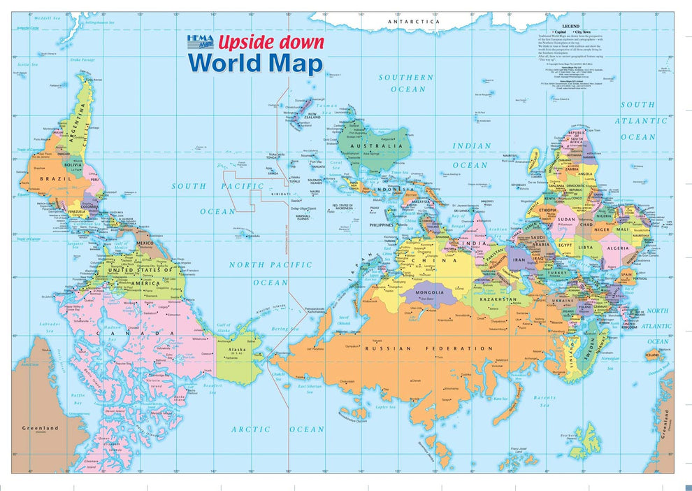 Upside Down World Map Mural Wallpaper | Ever Wallpaper – Everwallpaper