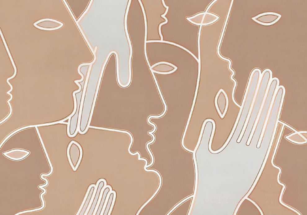 Abstract Line Art Neutral Wallpaper Mural | Ever Wallpaper – Everwallpaper
