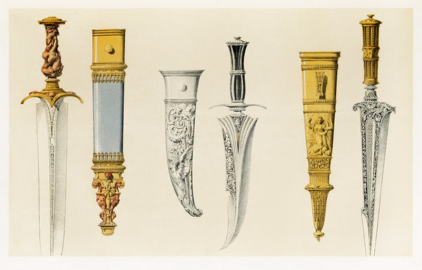 Vintage Decorative Sword Illustration Mural Wallpaper | Ever Wallpaper ...