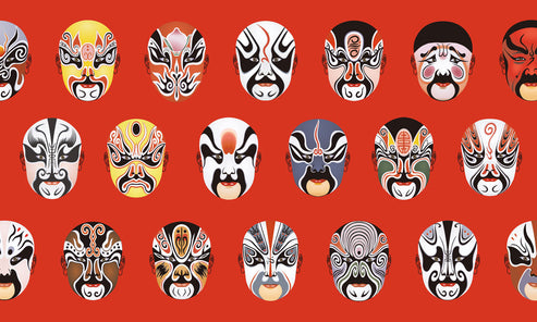 Traditional Chinese Opera Mask Mural Wallpaper | Ever Wallpaper ...