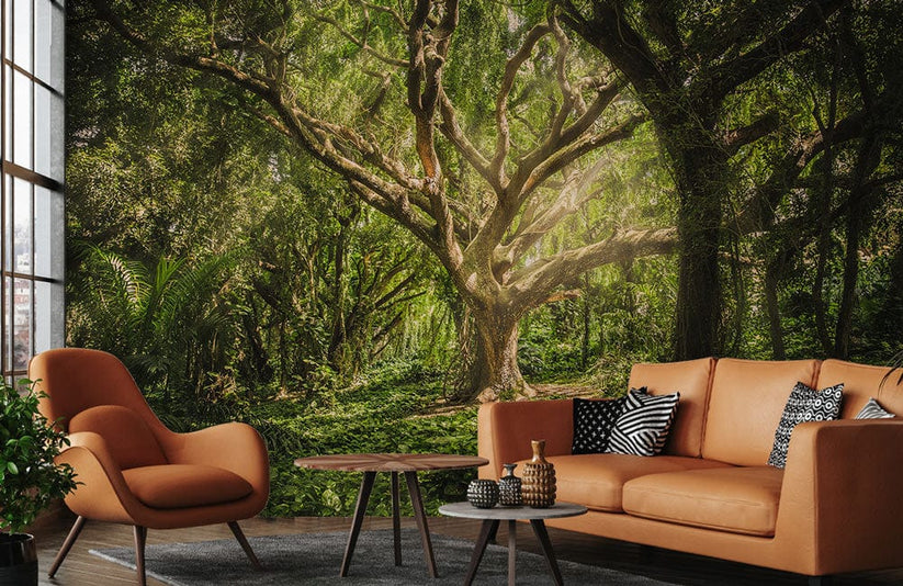 Enchanted Forest Greenery Wall Mural | Ever Wallpaper – Everwallpaper