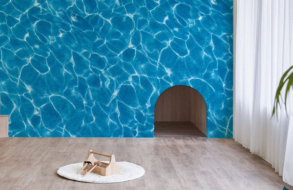 Serene Blue Water Pattern Mural Wallpaper | Ever Wallpaper – Everwallpaper