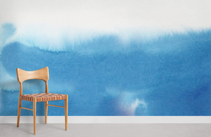 Serene Blue Watercolor Abstract Wall Mural Wallpaper | Ever Wallpaper ...