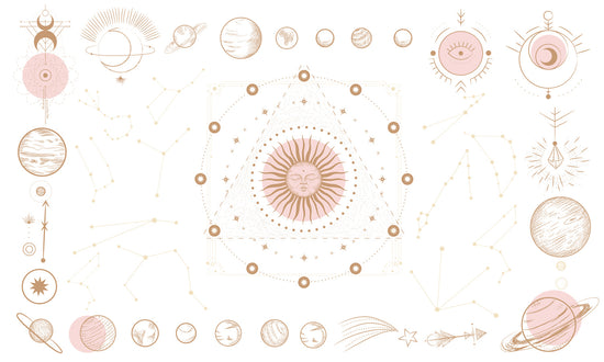 Boho Celestial Rose Gold Mural Wallpaper | Ever Wallpaper