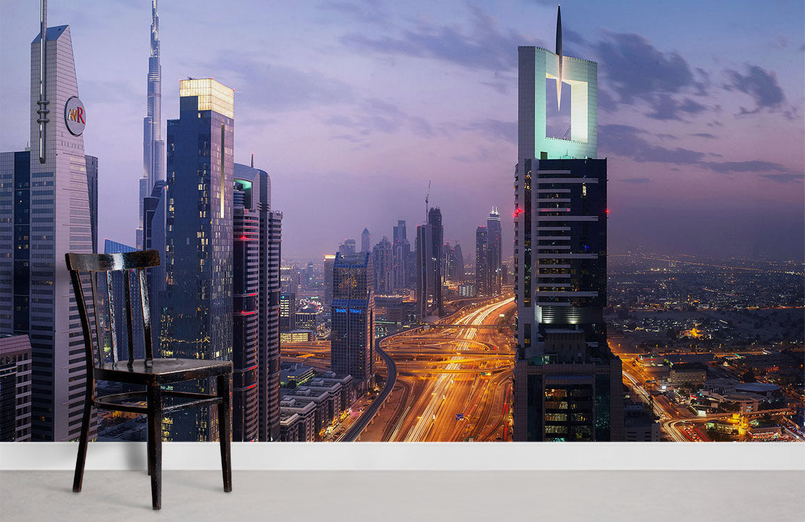 Urban Skyline Cityscape Wall Mural | Ever Wallpaper – Everwallpaper