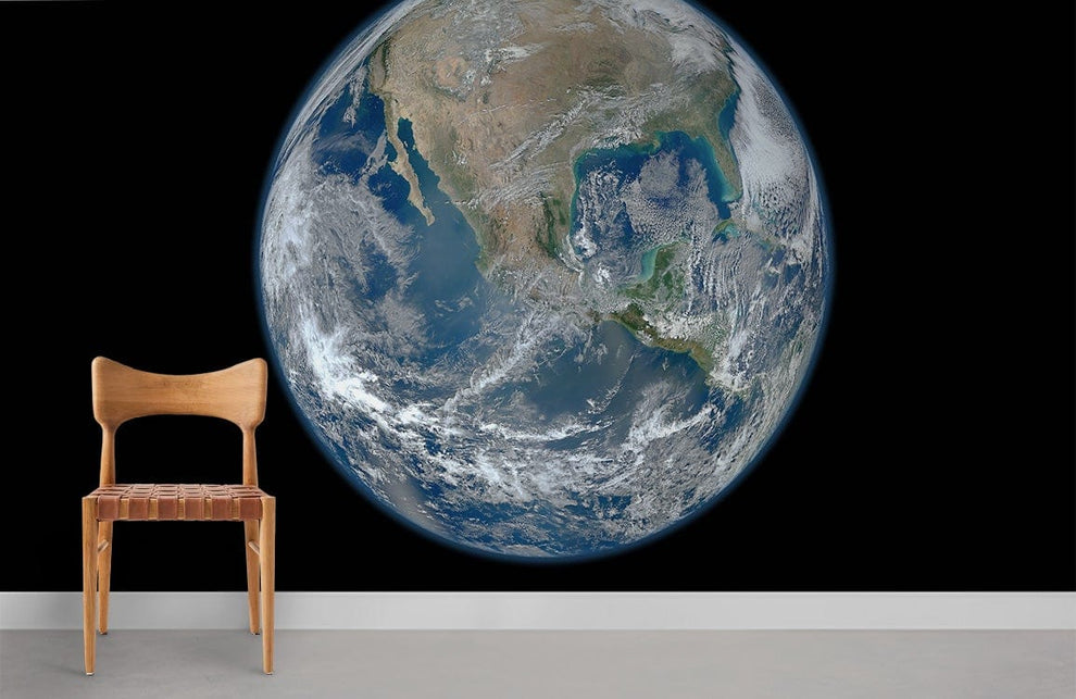 Blue Planet Earth Space Mural Wallpaper | Ever Wallpaper – Everwallpaper