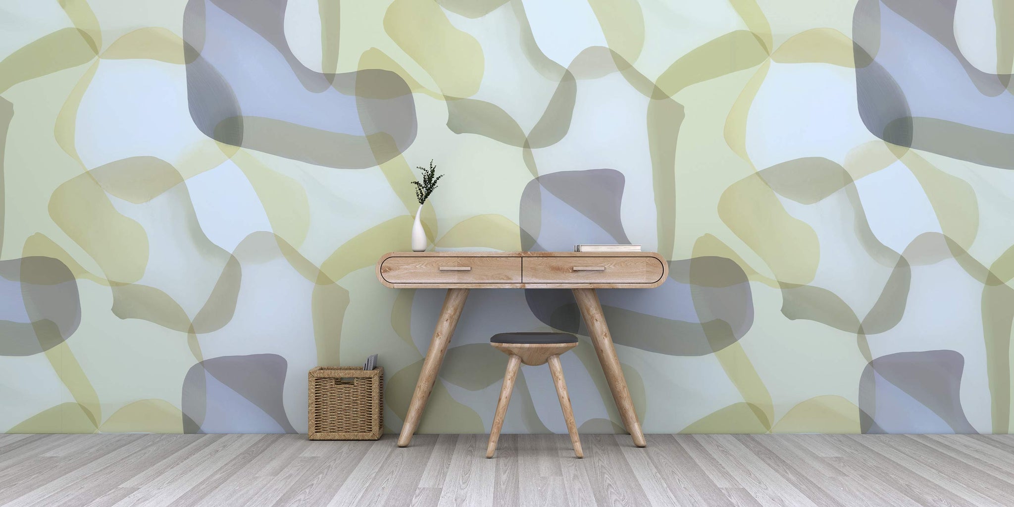 Modern Abstract Geometric Overlapping Graphics Mural Wallpaper | Ever ...