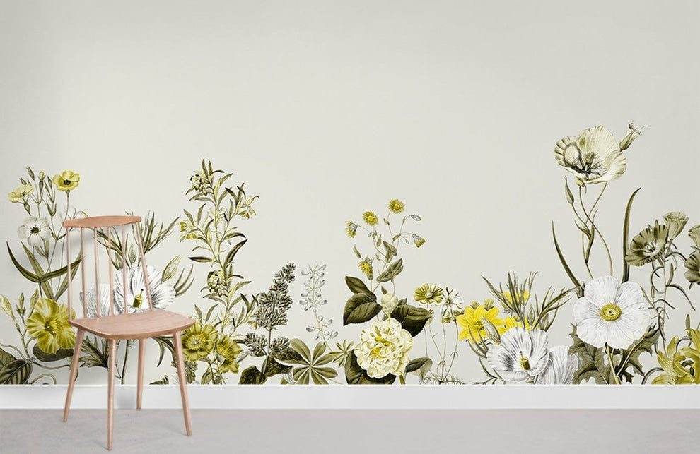Elegant Neutral Botanical Mural Wallpaper | Ever Wallpaper – Everwallpaper