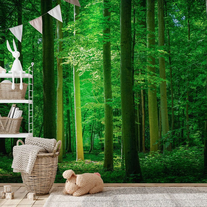 Vibrant Forest Greenery Nature Mural Wallpaper | Ever Wallpaper ...