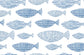 Nautical Blue Fish Pattern Mural Wallpaper | Ever Wallpaper