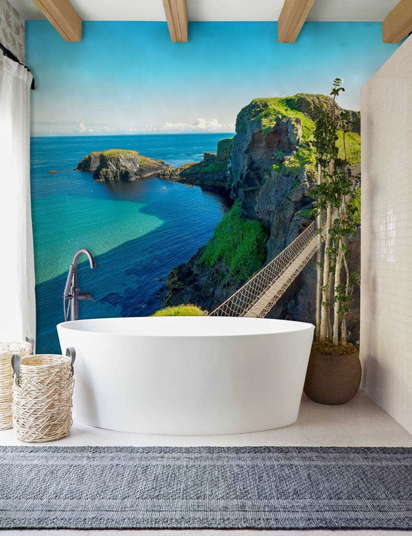 Coastal Cliffside Ocean View Mural Wallpaper | Ever Wallpaper ...