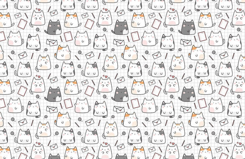 Cute Cat Cartoon Playful Mural Wallpaper | Ever Wallpaper – Everwallpaper