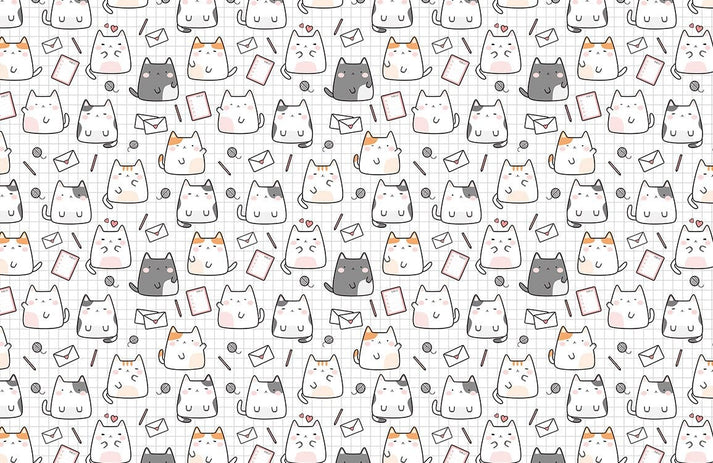 Cute Cat Cartoon Playful Mural Wallpaper | Ever Wallpaper – Everwallpaper
