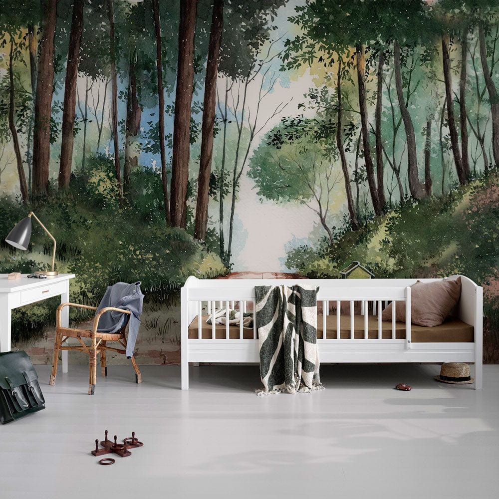 Forest Path Watercolor Landscape Mural Wallpaper | Ever Wallpaper ...