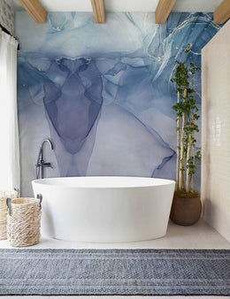 Abstract Blue Watercolor Wallpaper Mural | Ever Wallpaper