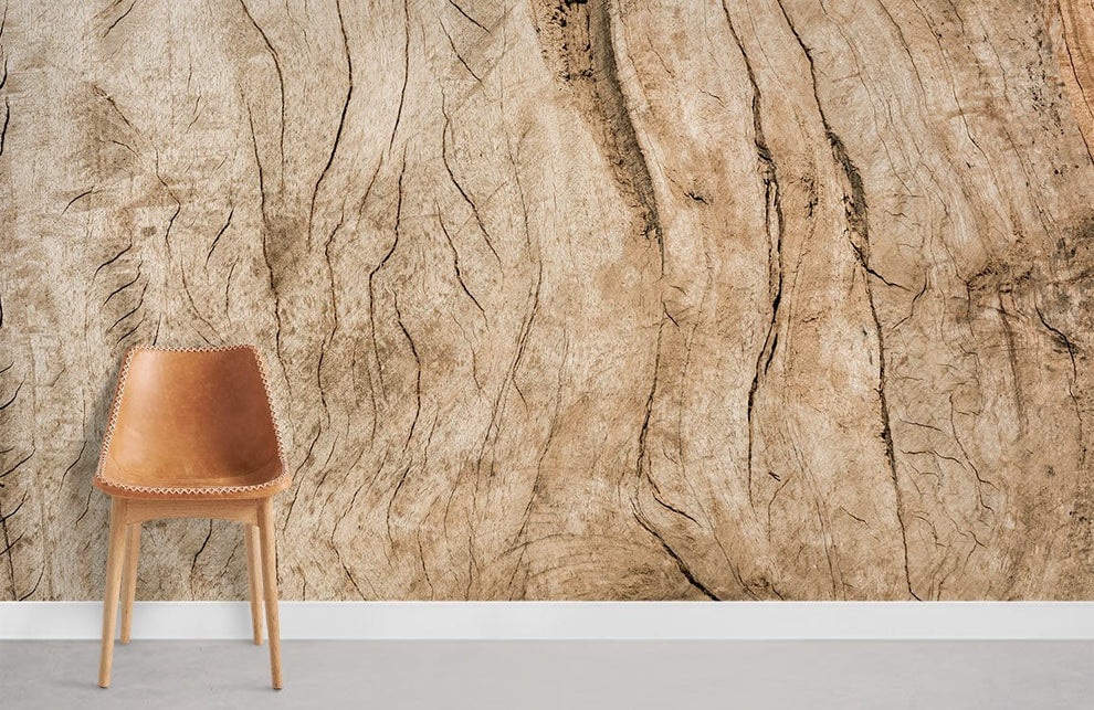 Rustic Natural Wood Texture Mural Wallpaper | Ever Wallpaper ...