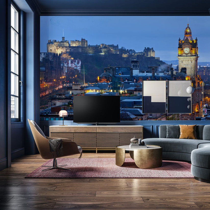 Vintage Edinburgh Castle Cityscape Mural Wallpaper | Ever Wallpaper ...
