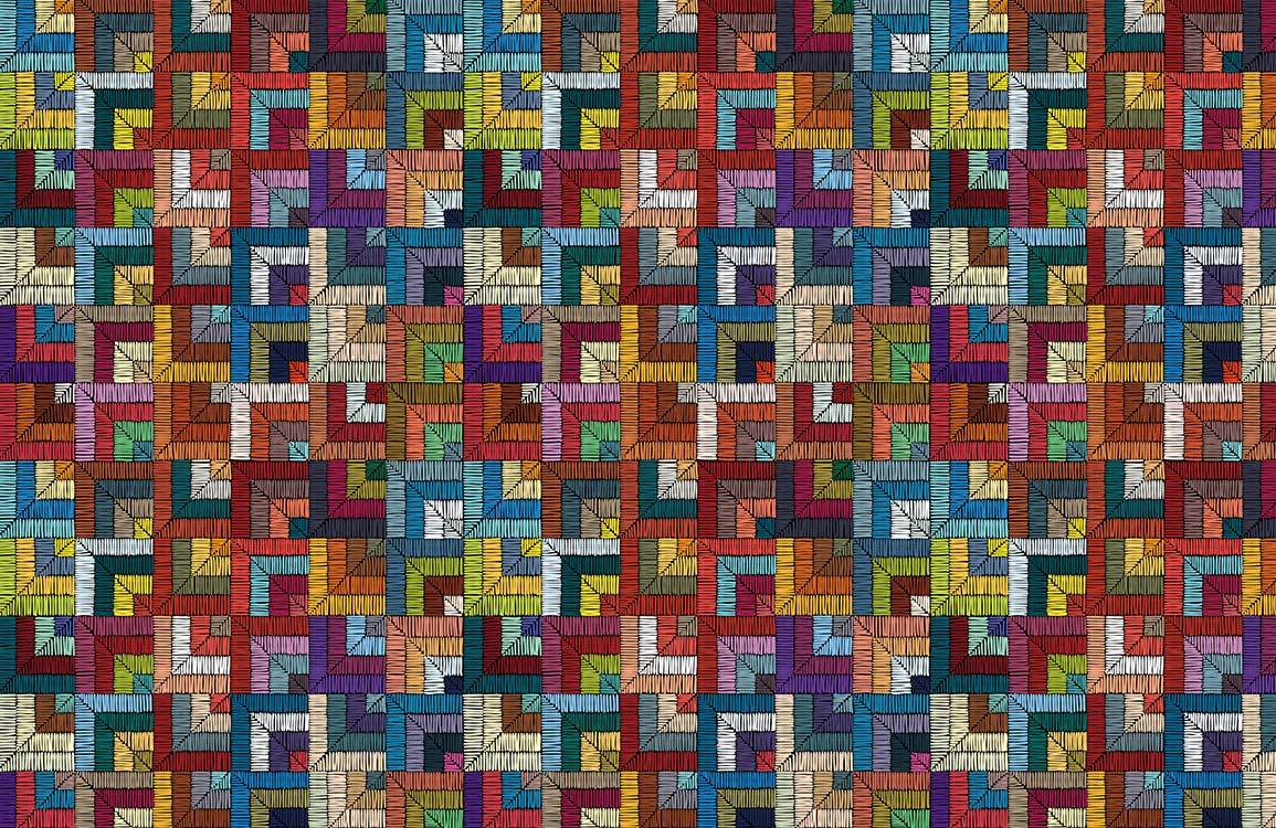 Colorful Geometric Textured Mural Wallpaper | Ever Wallpaper ...