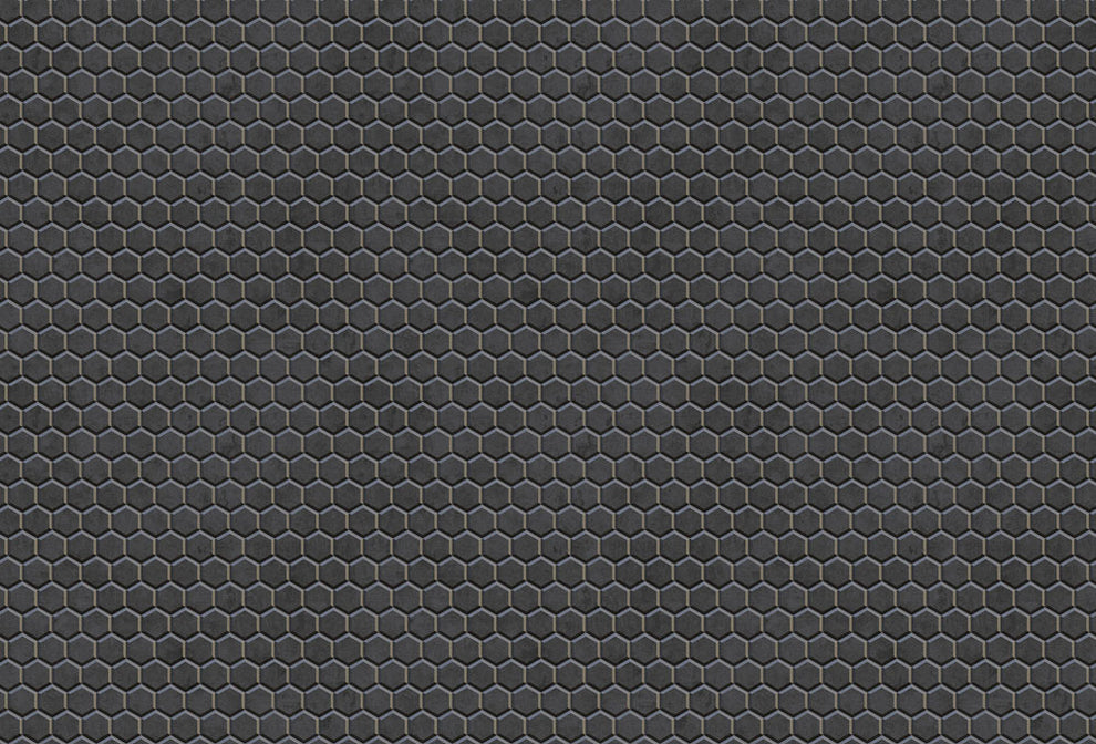 Modern Hexagonal Geometric Black Mural Wallpaper | Ever Wallpaper ...