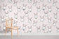 Whimsical Pink Bunny Pattern Mural Wallpaper | Ever Wallpaper