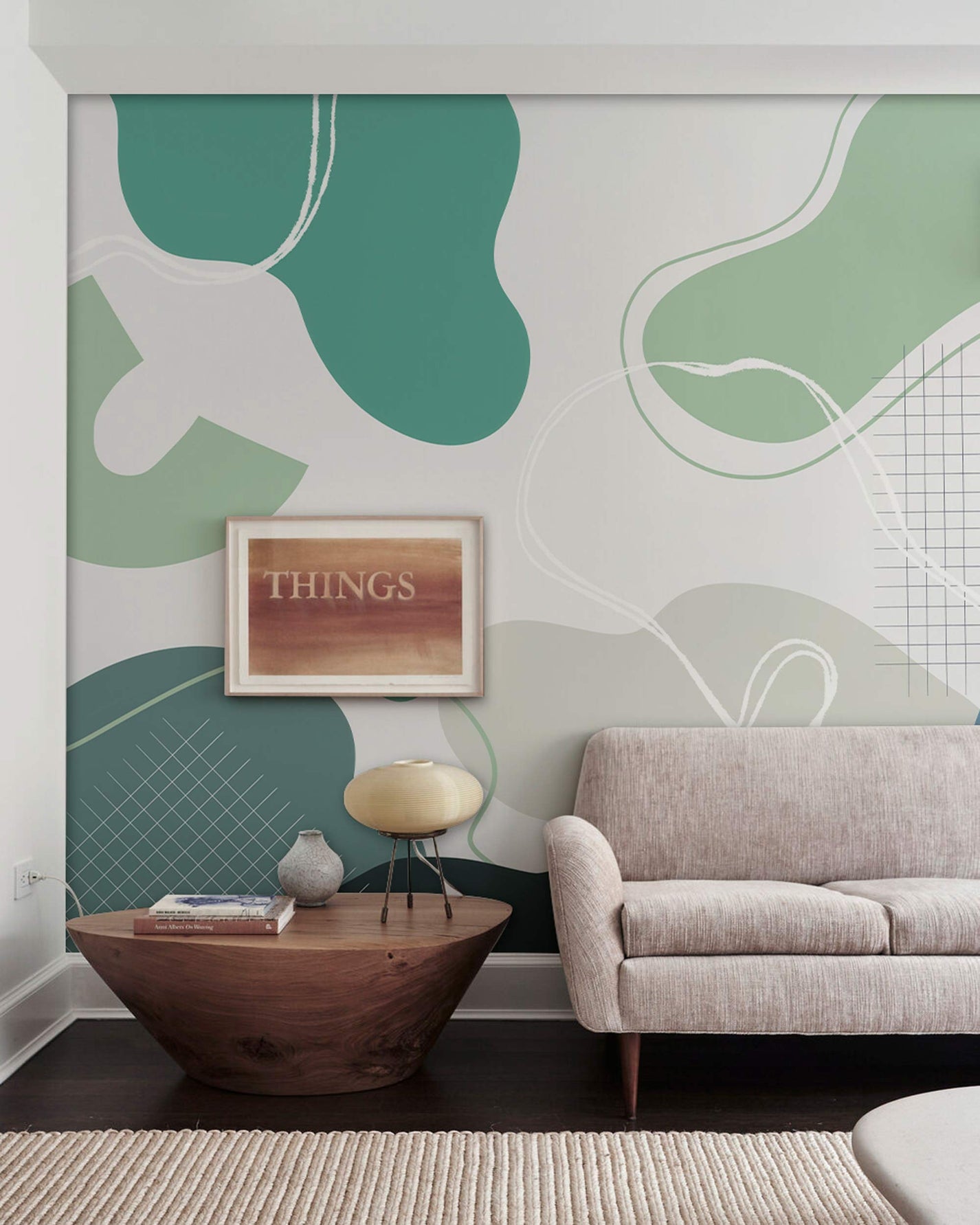 Modern Abstract Geometric Blocks Mural Wallpaper | Ever Wallpaper ...