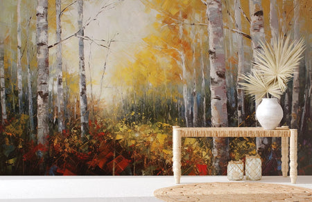 Premium Birch Tree Peel and Stick Mural Wallpaper