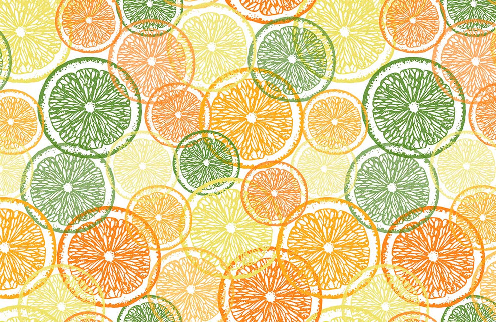 Citrus Medley Kitchen Wallpaper Mural | Ever Wallpaper – Everwallpaper