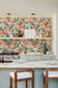 Peach Botanical Illustration Mural Wallpaper | Ever Wallpaper ...