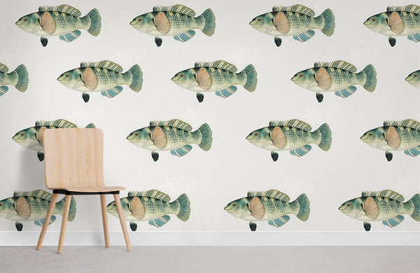 Charming Aquatic Fish Pattern Mural Wallpaper | Ever Wallpaper ...