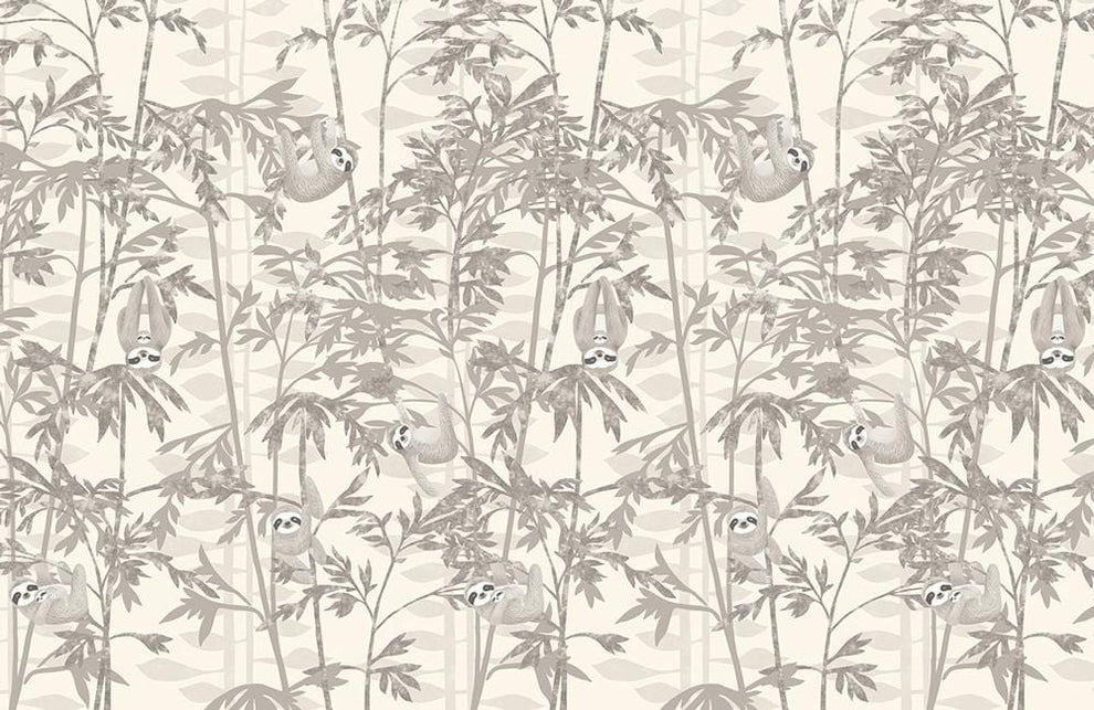 Whimsical Sloth Bamboo Forest Mural Wallpaper | Ever Wallpaper ...