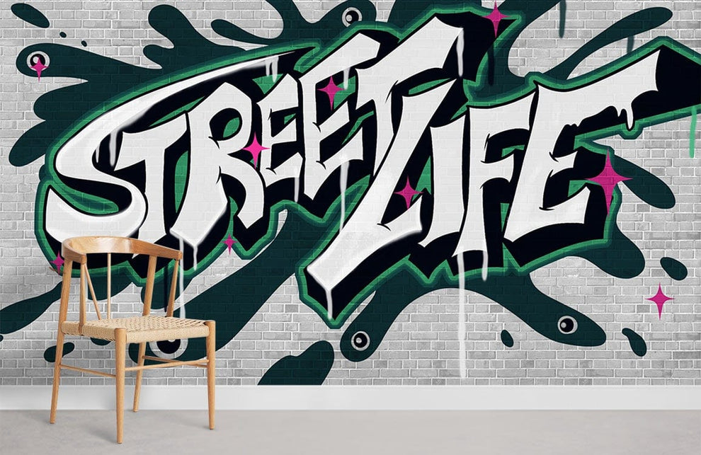 Urban Graffiti Street Life Mural Wallpaper | Ever Wallpaper – Everwallpaper
