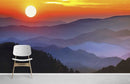 Sunset Mountain Landscape Wallpaper Mural | Ever Wallpaper