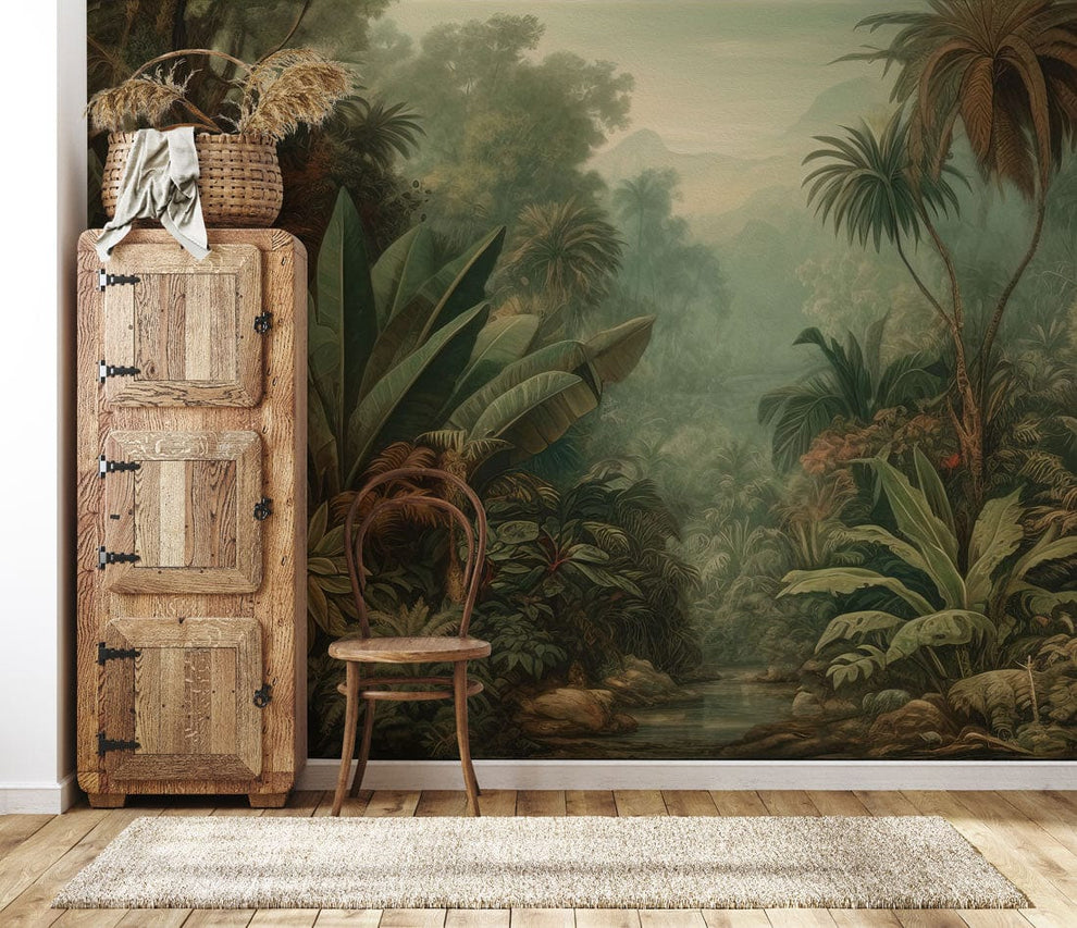 Tropical Jungle Landscape Wall Mural | Ever Wallpaper – Everwallpaper
