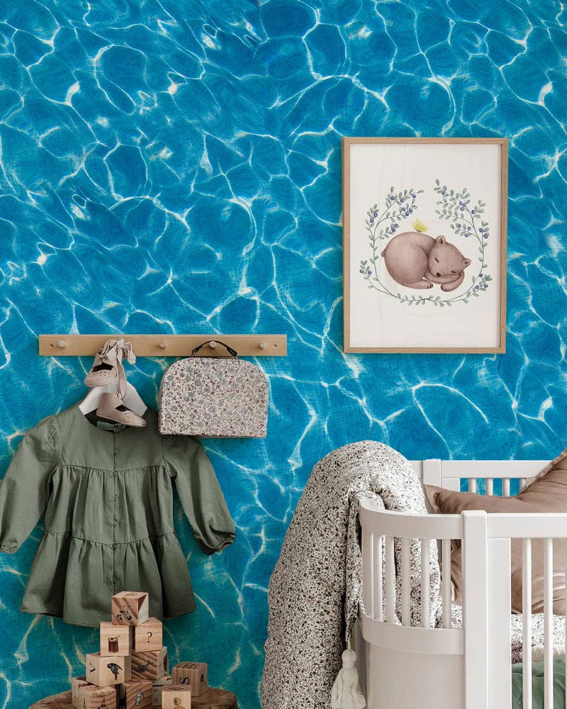 Serene Blue Water Pattern Mural Wallpaper | Ever Wallpaper – Everwallpaper