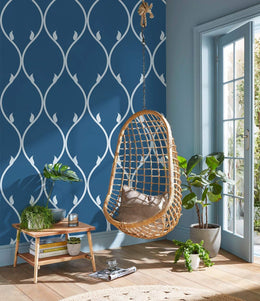 Elegant Blue Geometric Pattern Mural Wallpaper | Ever Wallpaper