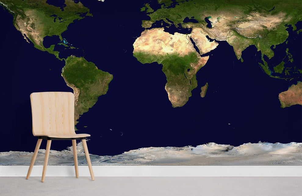 Earth Map Wall Mural Mural Wallpaper | Ever Wallpaper – Everwallpaper